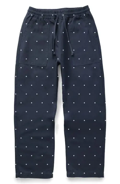 SERVICE WORKS Polka Dot Cotton Canvas Drawstring Chef Pants - Navy