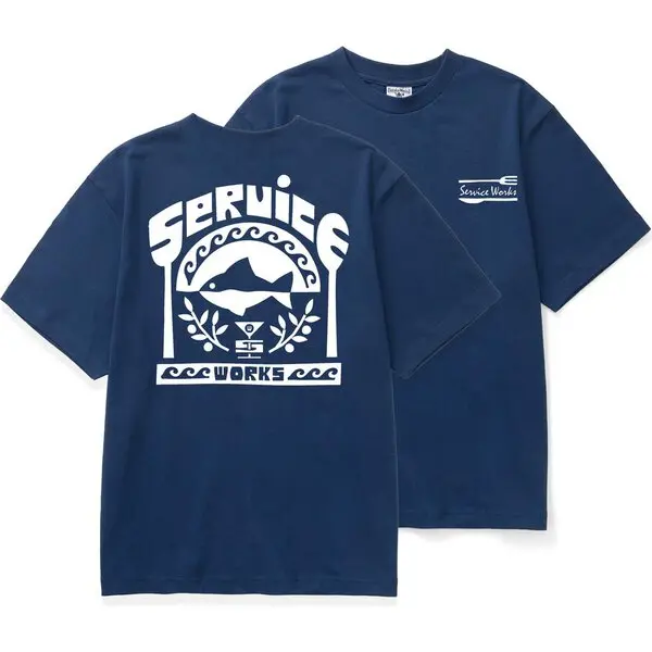SERVICE WORKS Milos Graphic T-shirt - Navy