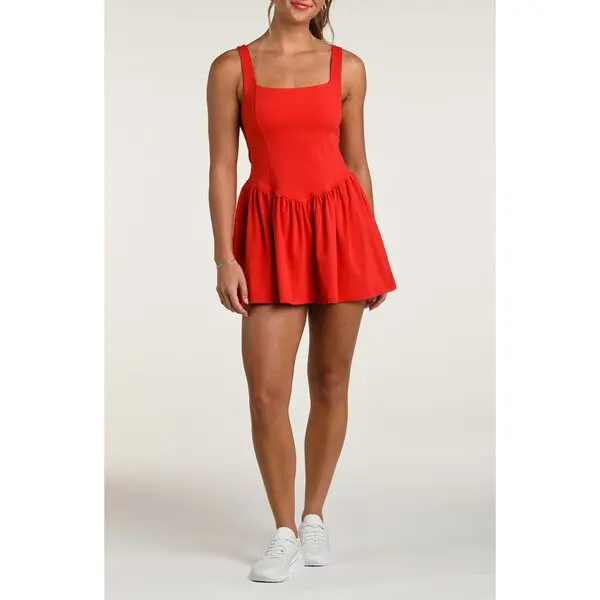 La Blanca Athletic Square Neck Minidress - Ruby