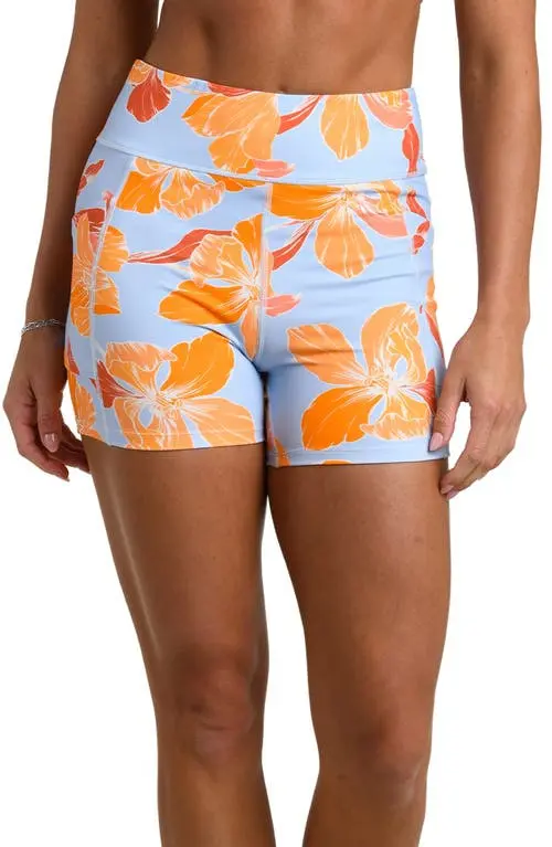 La Blanca Outline Floral High Waist Bike Shorts - Drift