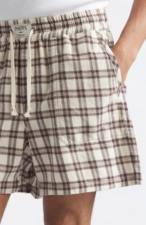 PHIPPS Plaid Cotton Flannel Shorts - Sand Plaid
