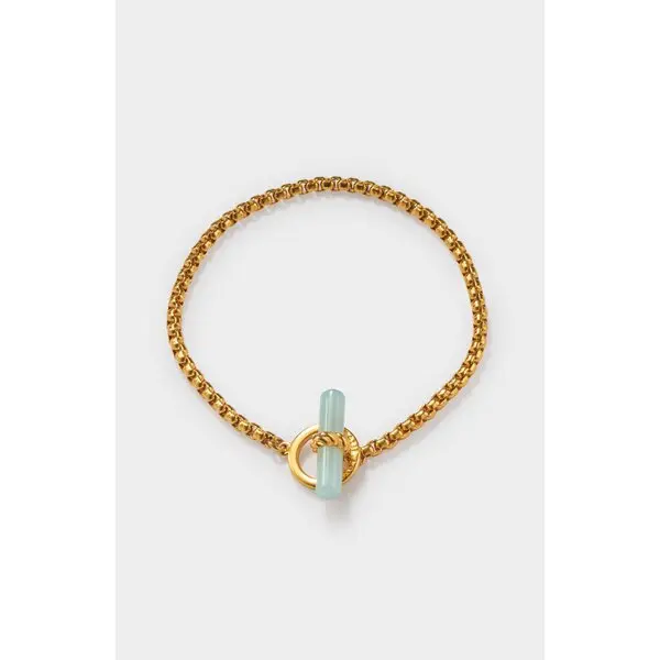 KATIE LOXTON Azura T-bar Bracelet With Amazonite Stone - Gold