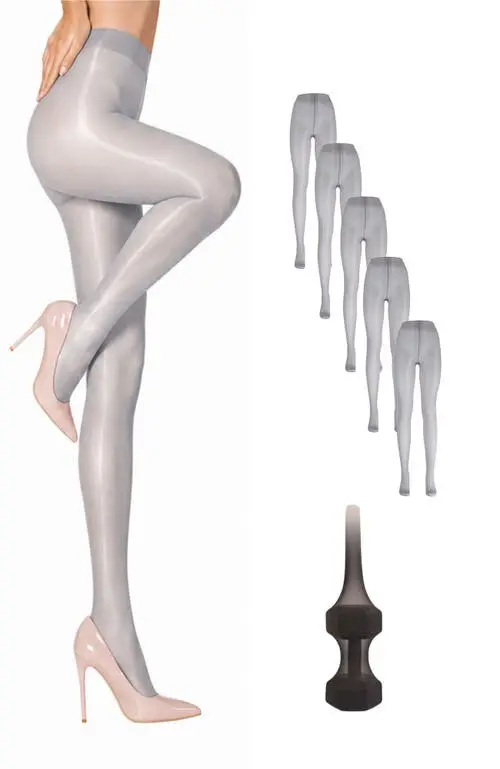 LECHERY® 5-pack Glossy Semi-opaque Tights - Grey