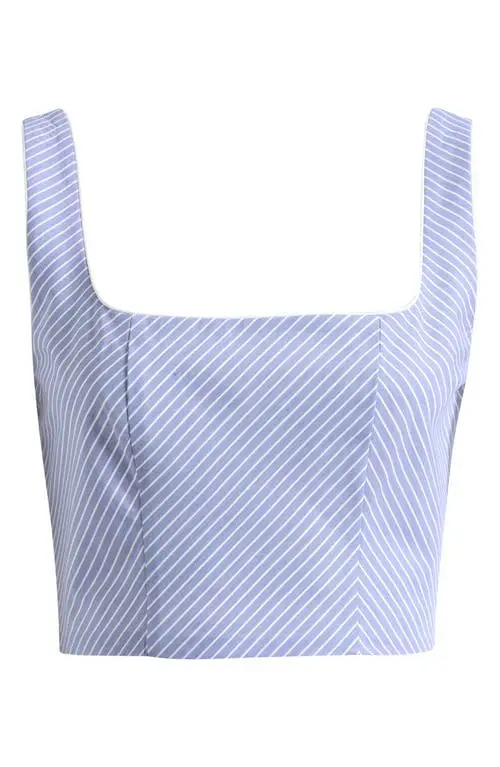 WAYF X Hannah Lovey Porter Georgia Directional Stripe Cotton Blend Crop Top