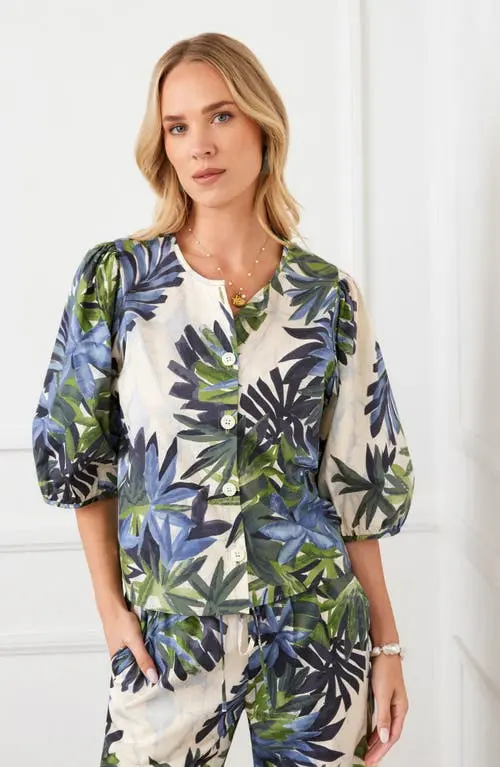 Karen Kane Puff Sleeve Button-up Shirt