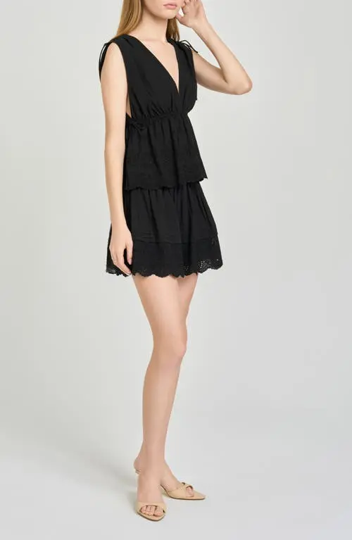 WAYF Hannah Lovey Porter Goldie Cotton Eyelet Top - Black