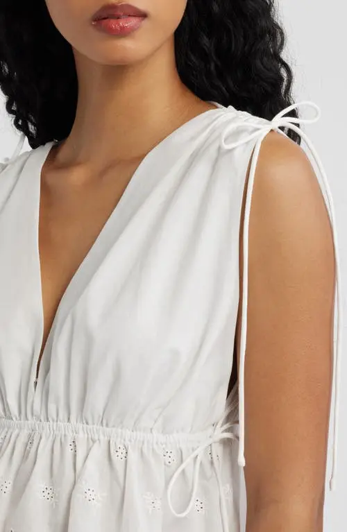 WAYF Hannah Lovey Porter Goldie Cotton Eyelet Top - Ivory