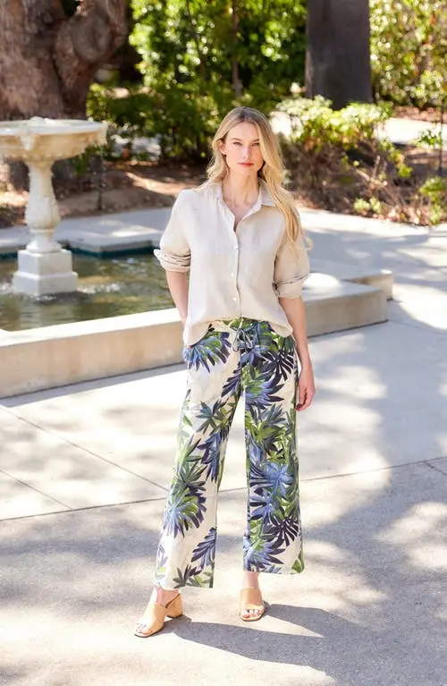 Karen Kane Frond Drawstring Wide Leg Pants