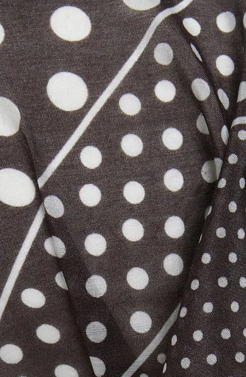 DAMSON MADDER Ruffle Trim Polka Dot Hair Scarf
