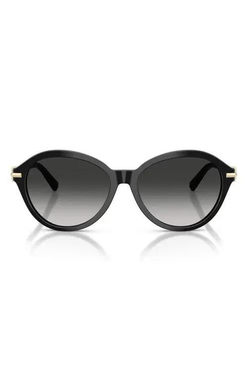 Tiffany & Co. 56mm Gradient Round Sunglasses - Black/gray Gradient
