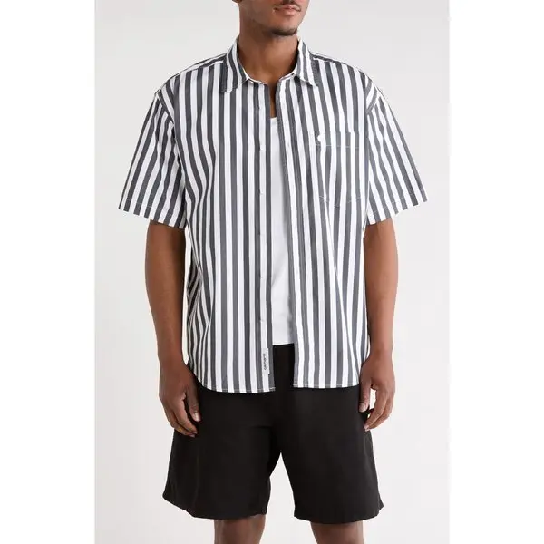 Carhartt Work In Progress Royce Stripe Short Sleeve Button-up Shirt - Royce Stripe/graphite/white