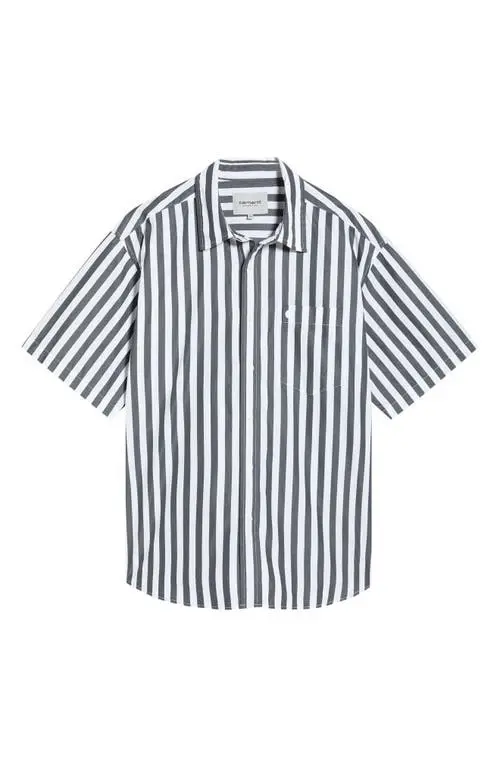 Carhartt Work In Progress Royce Stripe Short Sleeve Button-up Shirt - Royce Stripe/graphite/white