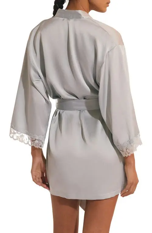ETAM Naeva Deshabille Lace Trim Satin Robe