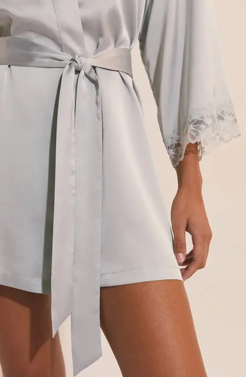 ETAM Naeva Deshabille Lace Trim Satin Robe