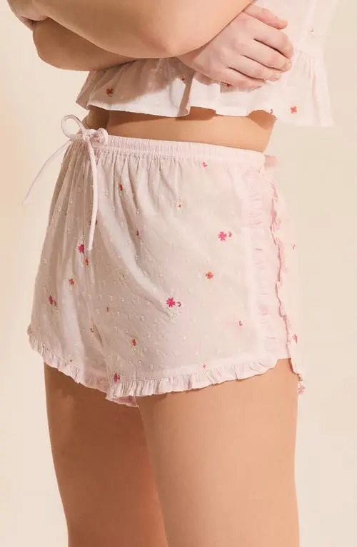 ETAM Oria Floral Swiss Dot Cotton Pajama Shorts
