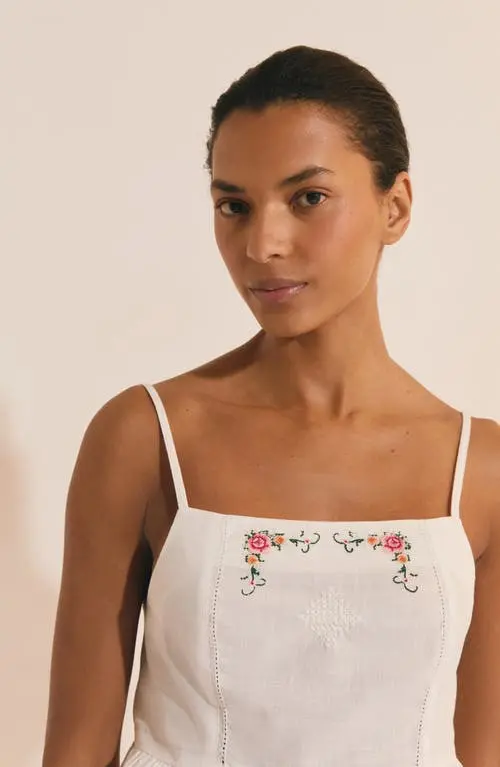 ETAM Orphee Embroidered Crop Cotton Pajama Camisole