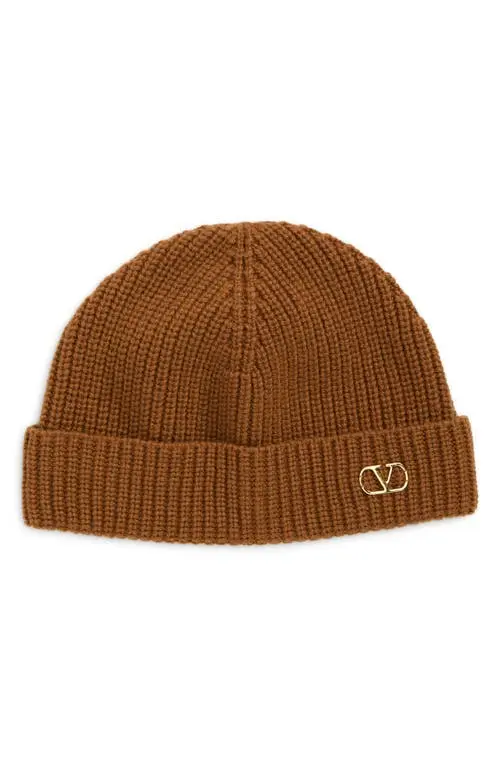 Valentino Garavani Cashmere Beanie - Camel
