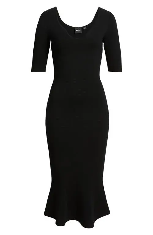 BOSS Fosa Tulip Hem Midi Dress