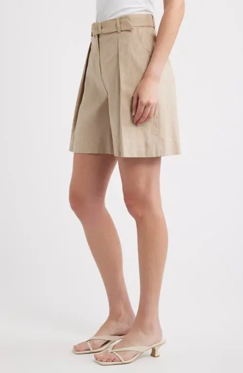 Halogen Belted Pleated Longer Length Shorts