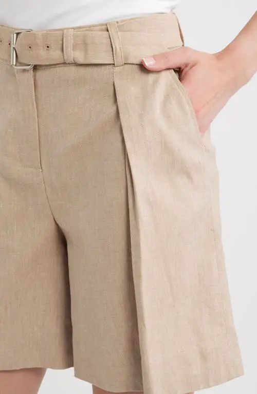 Halogen Belted Pleated Longer Length Shorts
