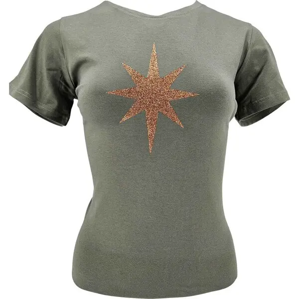MADISON MAISON Plain Star T-shirt - Khaki-copper