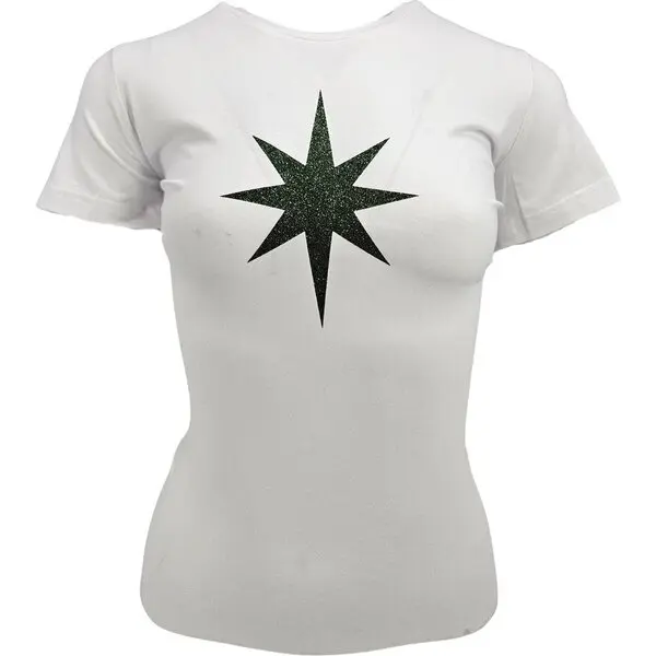 MADISON MAISON Plain Star T-shirt - White-emerald