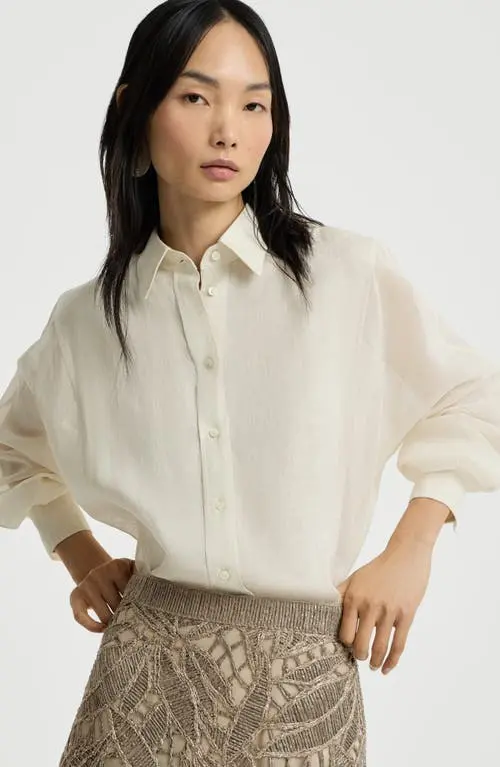 Brunello Cucinelli Linen And Cotton Organza Shirt