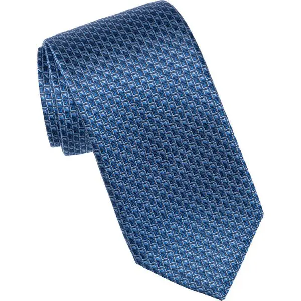 ELIZABETTA Brunelliextra Long Silk Jacquard Tie For - Blue