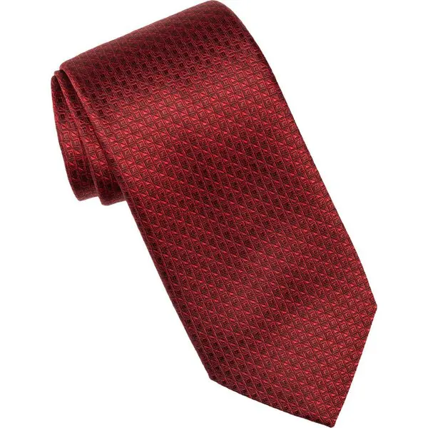 ELIZABETTA Brunelliextra Long Silk Jacquard Tie For - Ruby Red
