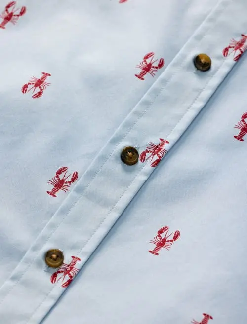 HARBOR BAY BY DXL Big & Tall Easy-care Lobster Print Sport Shirt