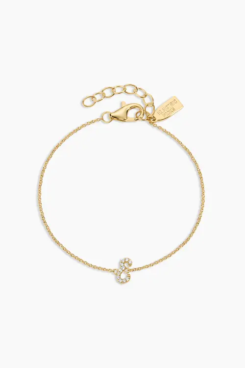 ELECTRIC PICKS Initial Pave Script Bracelet - Gold-e