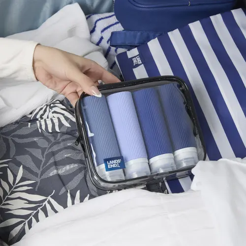 LANDS' END 3-piece Travel Bottle Set With Zippered Bag