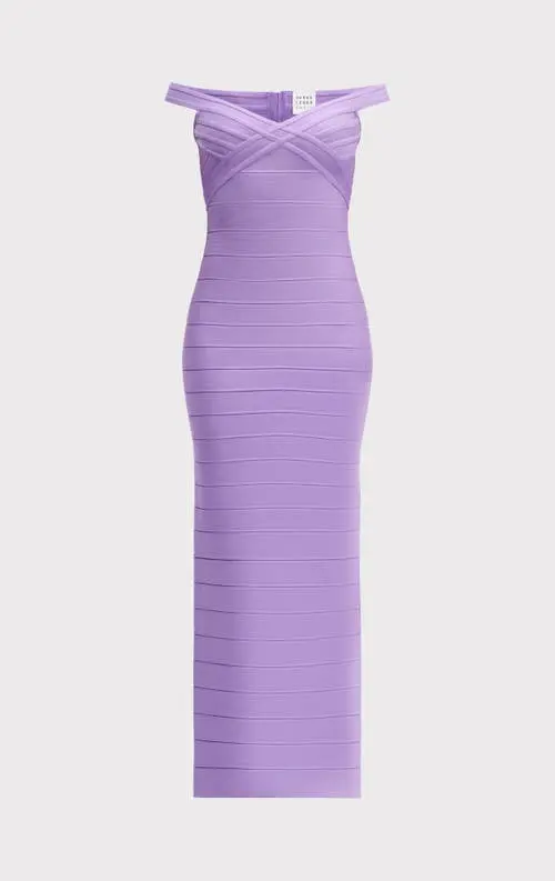 Herve Leger Bonnie Off-the-shoulder Bandage Gown