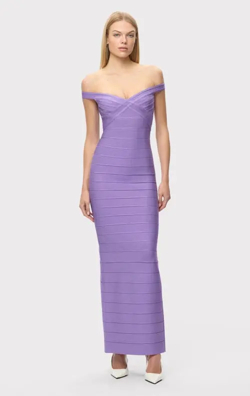 Herve Leger Bonnie Off-the-shoulder Bandage Gown