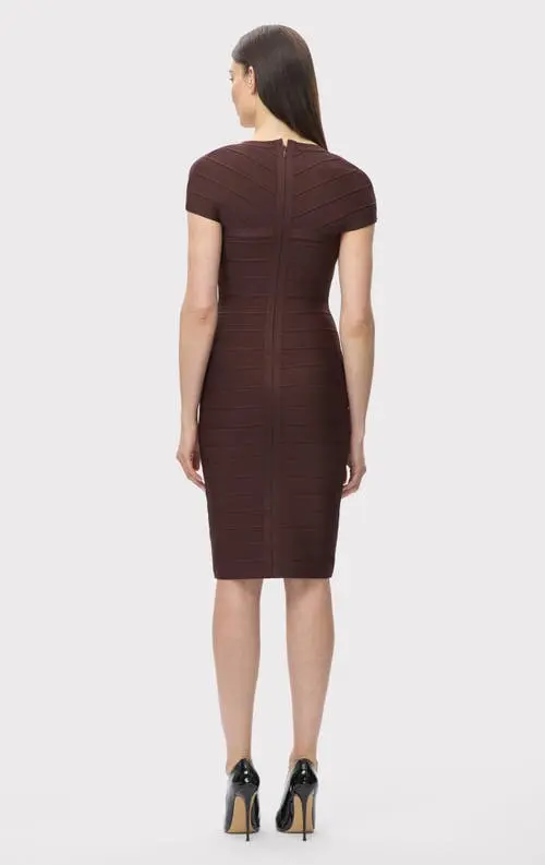Herve Leger Premiere Bandage Dress - Walnut