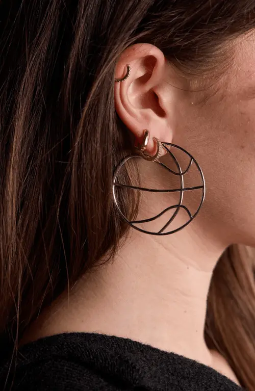 NICKEL & SUEDE Basketball Hoops Earrings
