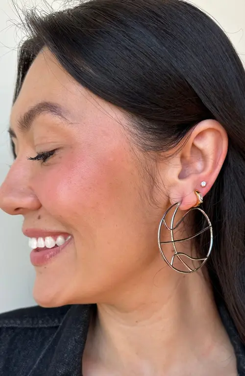 NICKEL & SUEDE Basketball Hoops Earrings