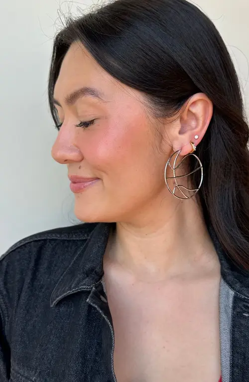 NICKEL & SUEDE Basketball Hoops Earrings