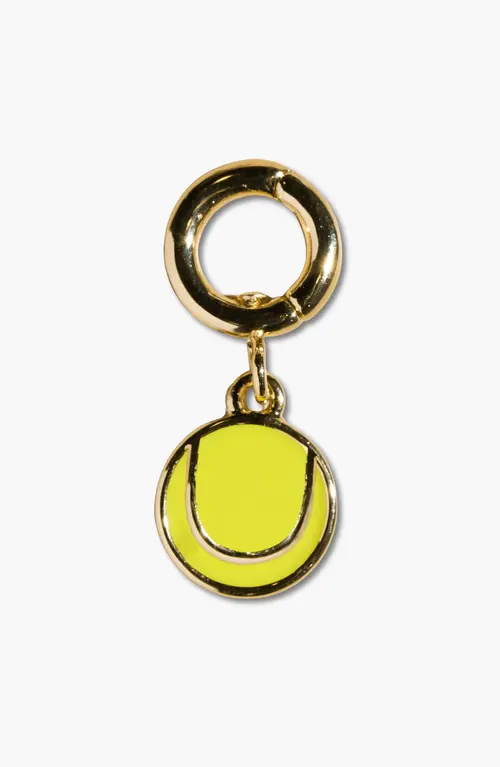NICKEL & SUEDE Tennis Ball Charm In 14k Gold Brass And Enamel - Citron