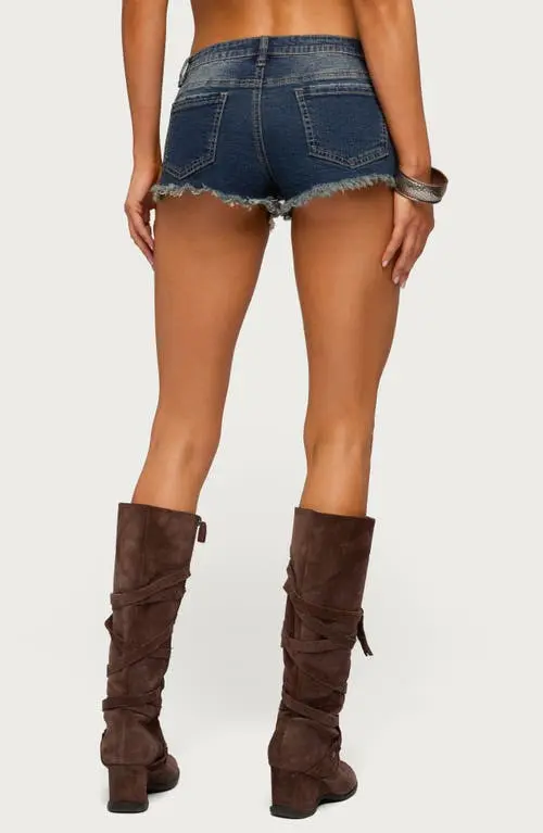 EDIKTED Distressed Cutoff Denim Shorts