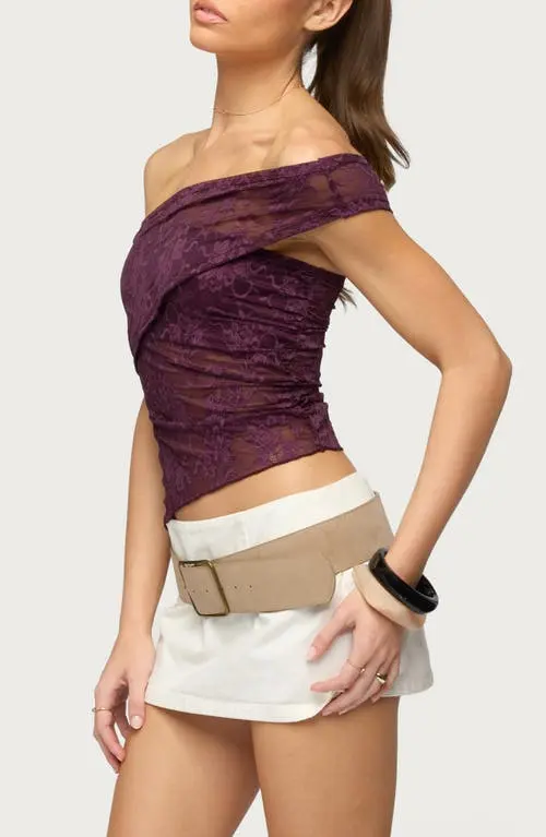 EDIKTED Asymmetric One-shoulder Sheer Top