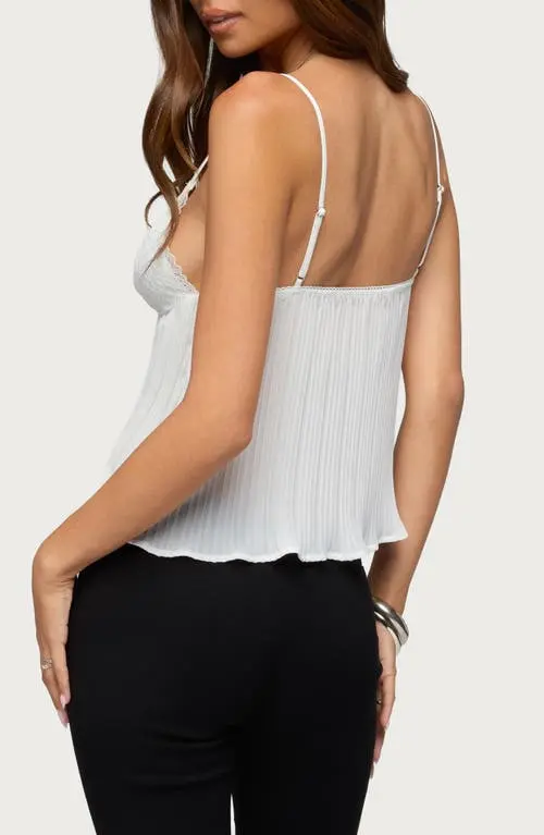 EDIKTED Rhian Lace Trim Pleated Babydoll Top