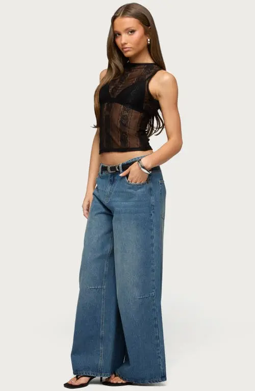 EDIKTED Ephie Sheer Lace Tank