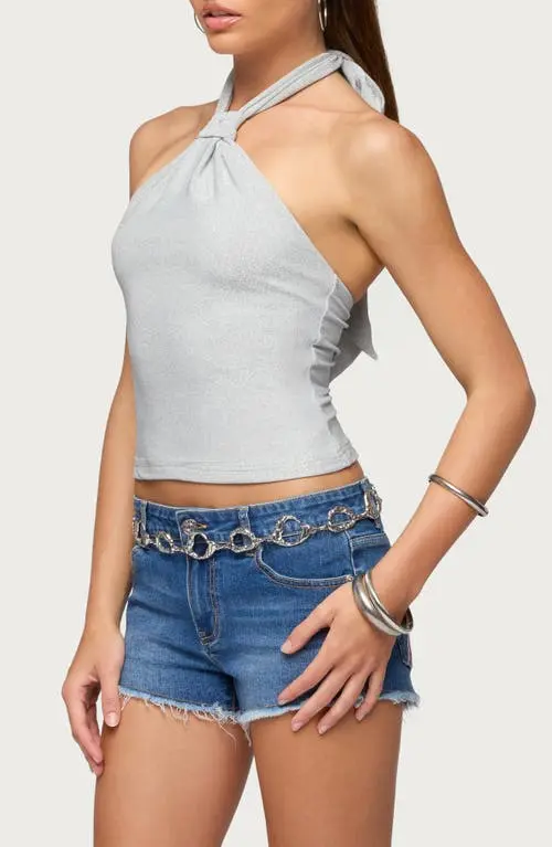 EDIKTED Katalya Glitter Halter Top