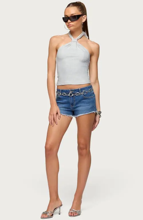 EDIKTED Katalya Glitter Halter Top