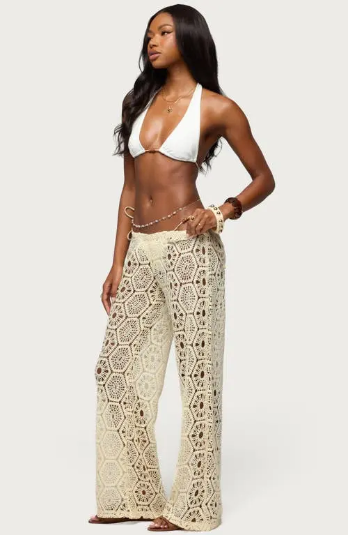 EDIKTED Amrita Baggy Open Stitch Pants
