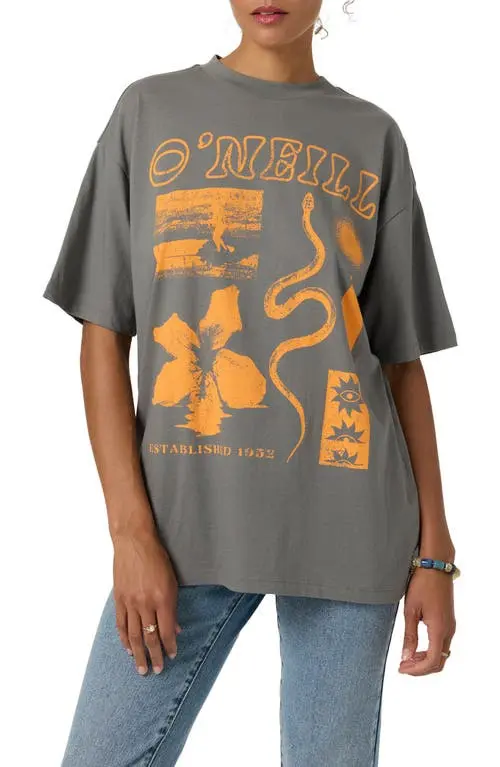 O'Neill Tropic Meltdown Oversized Graphic T-shirt - Gargoyle