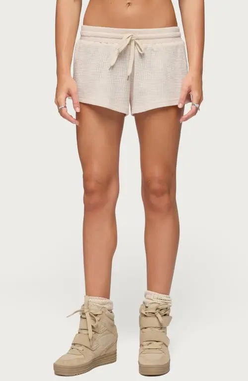 EDIKTED Baila Waffle Knit Drawstring Shorts