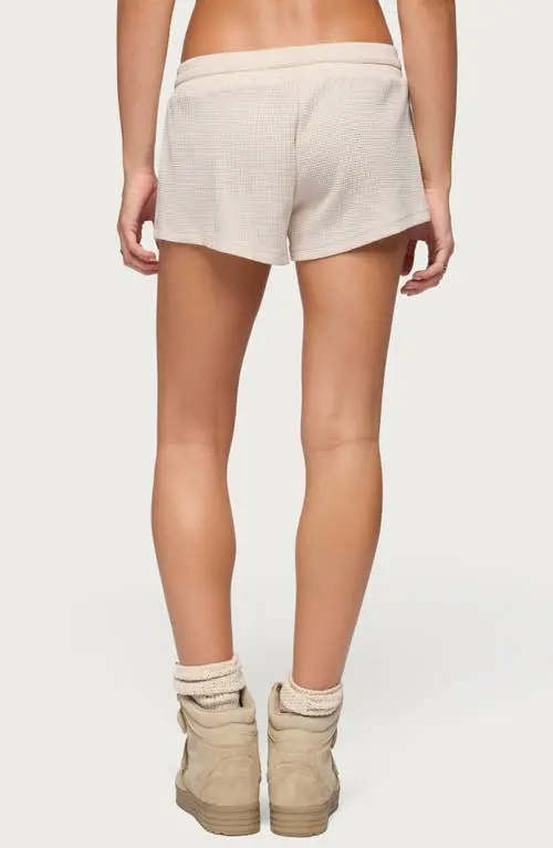 EDIKTED Baila Waffle Knit Drawstring Shorts