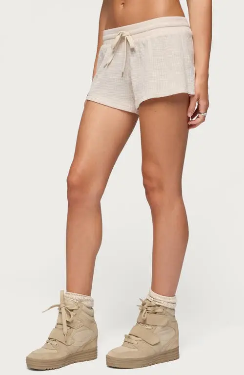 EDIKTED Baila Waffle Knit Drawstring Shorts